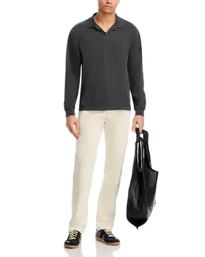 Madewell Long Sleeve Cotton Polo Shirt - Coal