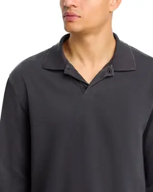 Madewell Long Sleeve Cotton Polo Shirt - Coal