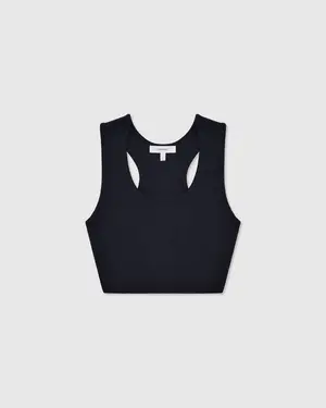 CASASOLA Ribbed Cashmere Tank Top Navy