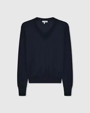 CASASOLA Cosima V-neck Sweater - Navy