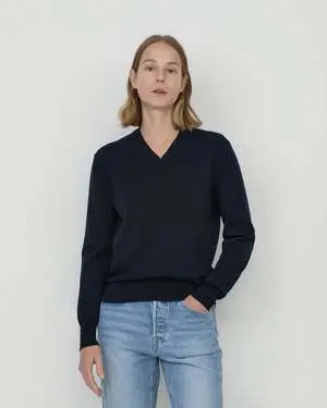 CASASOLA Giada V-neck Sweater - Navy