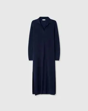CASASOLA Daria Linen Knit Midi Dress - Navy