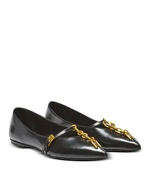 Balmain Shiny Sync Ballet Flats - Black