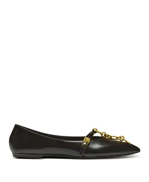 Balmain Shiny Sync Ballet Flats - Black