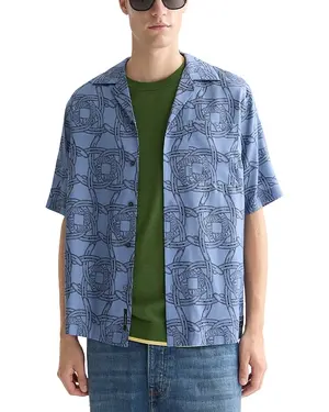 Scotch & Soda Printed Tencel Relaxed Fit Short Sleeve Shirt