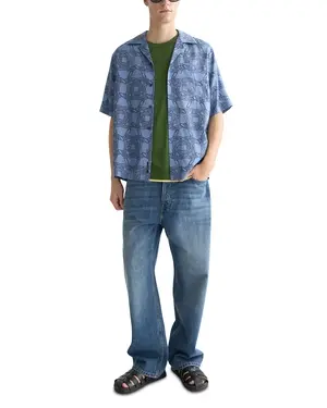 Scotch & Soda Printed Tencel Relaxed Fit Short Sleeve Shirt