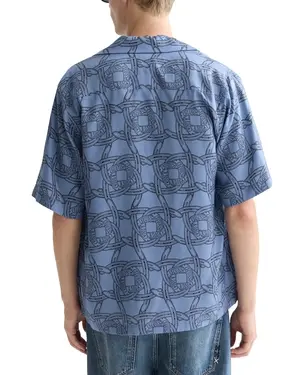 Scotch & Soda Printed Tencel Relaxed Fit Short Sleeve Shirt