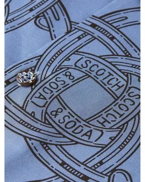 Scotch & Soda Printed Tencel Relaxed Fit Short Sleeve Shirt