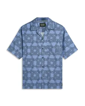 Scotch & Soda Printed Tencel Relaxed Fit Short Sleeve Shirt