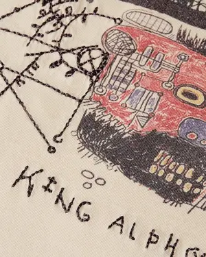 Scotch & Soda Basquiat Artwork Relaxed Fit Tee - Eggnog