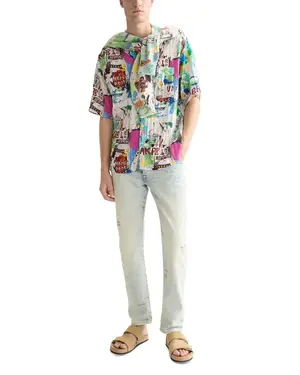 Scotch & Soda Basquiat Printed Relaxed Fit Short Sleeve Shirt