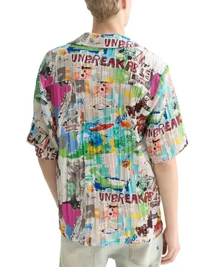 Scotch & Soda Basquiat Printed Relaxed Fit Short Sleeve Shirt