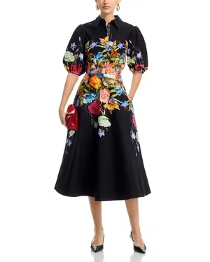 Rickie Freeman For Teri Jon Puff Sleeve Shirtdress