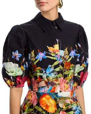 Rickie Freeman For Teri Jon Puff Sleeve Shirtdress