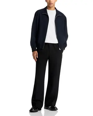FRAME Wool Zip Blouson Jacket - Dark Navy