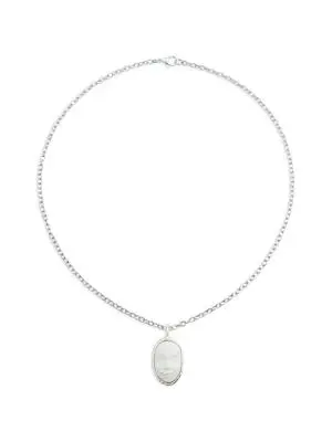 POISONED HEARTS Face Pendant Chain Necklace - Silver