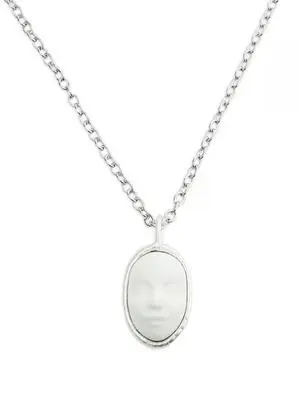 POISONED HEARTS Face Pendant Chain Necklace