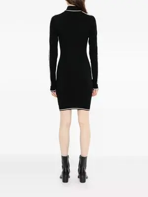 Off-White Logo Tape Long-sleeved Dress