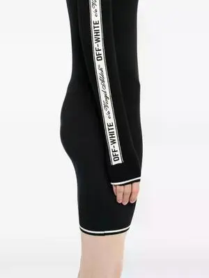 Off-White Logo Tape Long-sleeved Dress