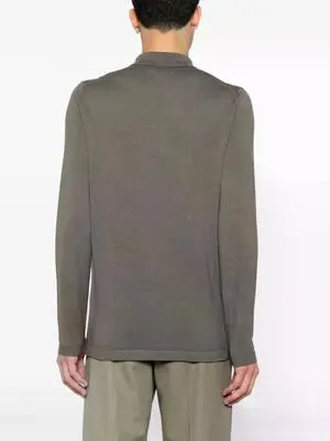 Canali Fine Knit Cashmere Shirt Sweater - Grey