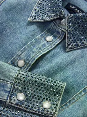 Veronica Beard Embellished Denim Shirt