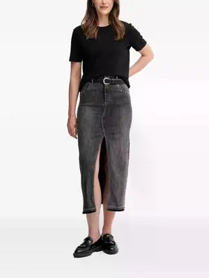 GAUDI Stud-embellished Split Midi Skirt