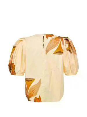Ulla Johnson Floral Puff-sleeve Top