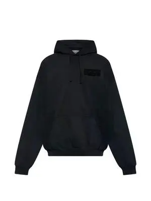 Vetements Long-sleeve Logo-patch Hoodie - Black
