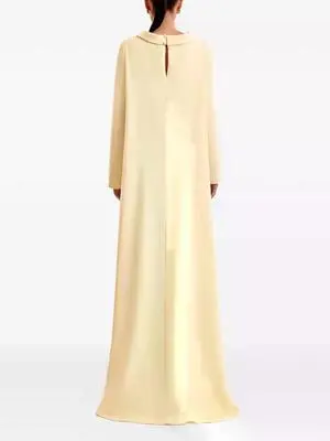 GEMY MAALOUF Kaftan With Calligraphy Embroidery - Neutrals