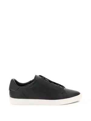 Boggi Milano Tumbled Leather Trainers - Black