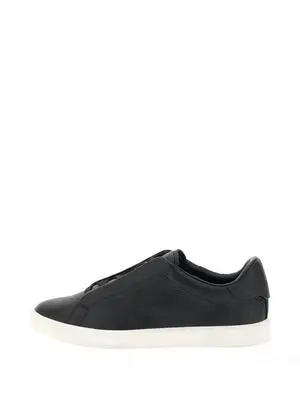 Boggi Milano Tumbled Leather Trainers - Black