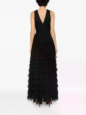 TWINSET Ruffled V-neck Long Dress