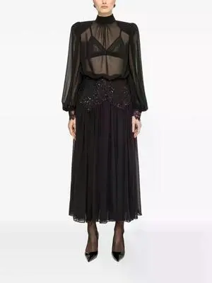 NISSA Embellished Mock-neck Dress