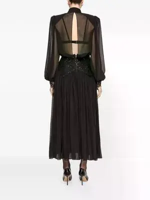 NISSA Embellished Mock-neck Dress
