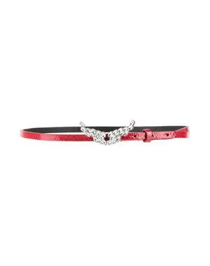 Zadig&Voltaire Snakeskin-print Leather Belt - Red