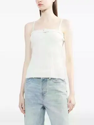 COURREGES Ribbed Strap Tank Top - Blue