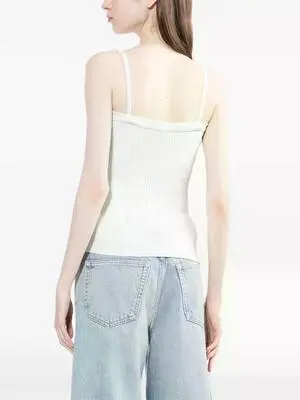 COURREGES Ribbed Strap Tank Top - Blue