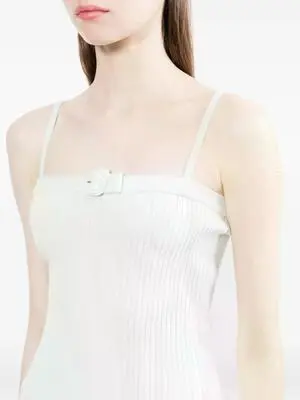 COURREGES Ribbed Strap Tank Top - Blue