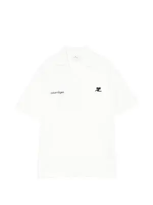 COURREGES Logo-embroidered T-shirt - White
