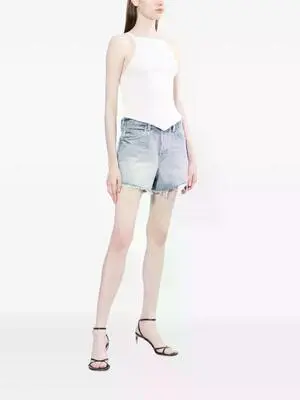 COURREGES Ribbed Pointy Hem Tank Top