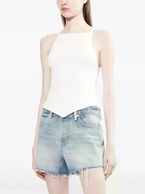 COURREGES Ribbed Pointy Hem Tank Top