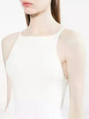 COURREGES Ribbed Pointy Hem Tank Top