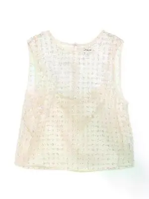 Staud Sequined Tulle Top