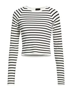 ROBERTO COLLINA Striped Knit Cropped Sweater - Black