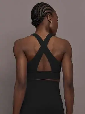 Carbon38 Support Bra In Diamond Compression - Black
