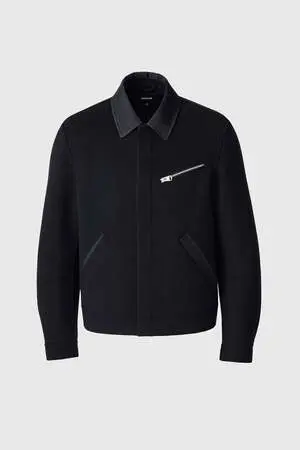 Mackage Hayes Double-face Wool Workwear Jacket - Navy
