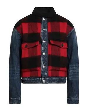 Dsquared2 Denim Trucker Jacket With Flannel Details