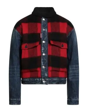 Dsquared2 Denim Trucker Jacket With Flannel Details