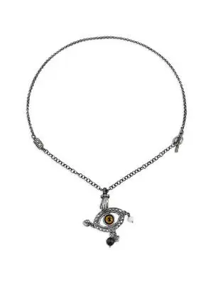 GEM KINGDOM Eye Pendant Chain Necklace - Silver