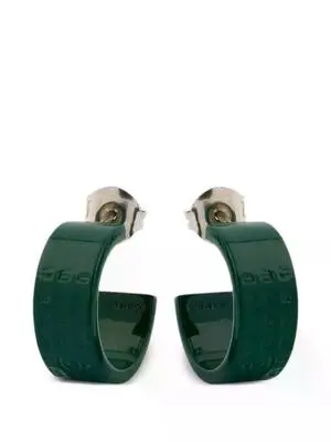 MAISON MARGIELA Logo-detail Hoop Earrings - Silver